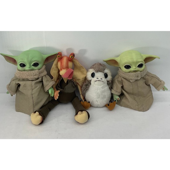 Star Wars | Toys | Used Mixed Lot Star Wars Grogu Jar Jar Binks Porg Baby Yoda Plush Dolls Toys ...